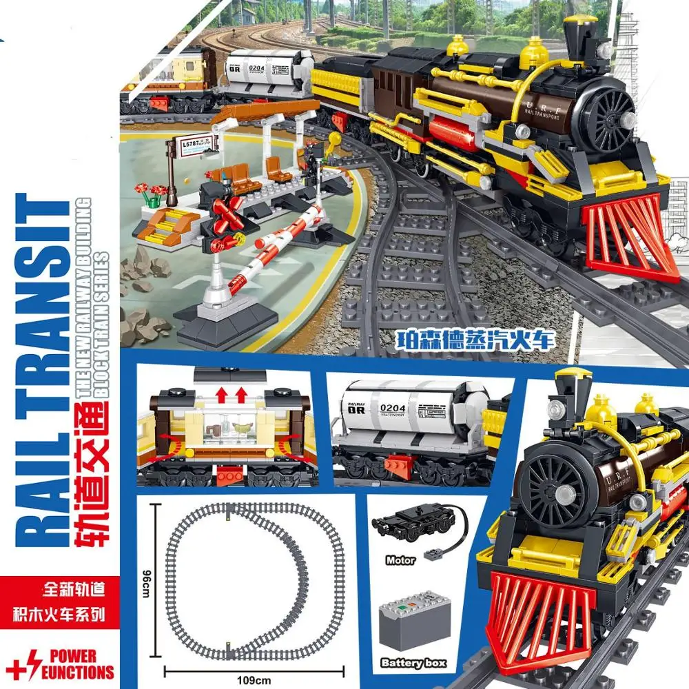 1464pcs-Technic-Battery-Powered-Electric-City-Train-Rail-Building ...