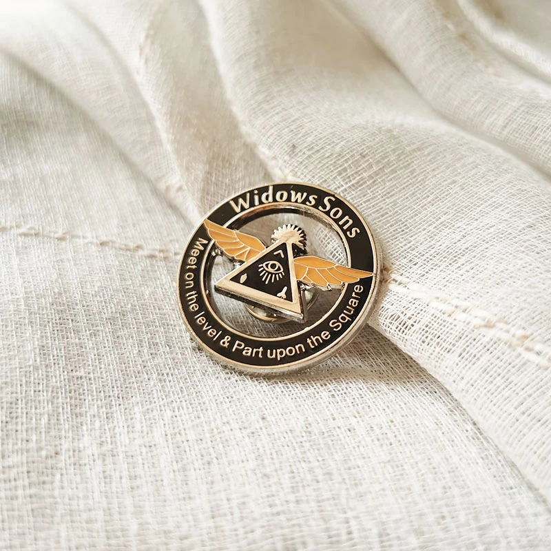 Motorcycle Club Masonic Widows Sons Lapel Pins Brooch Freemasons Metal ...