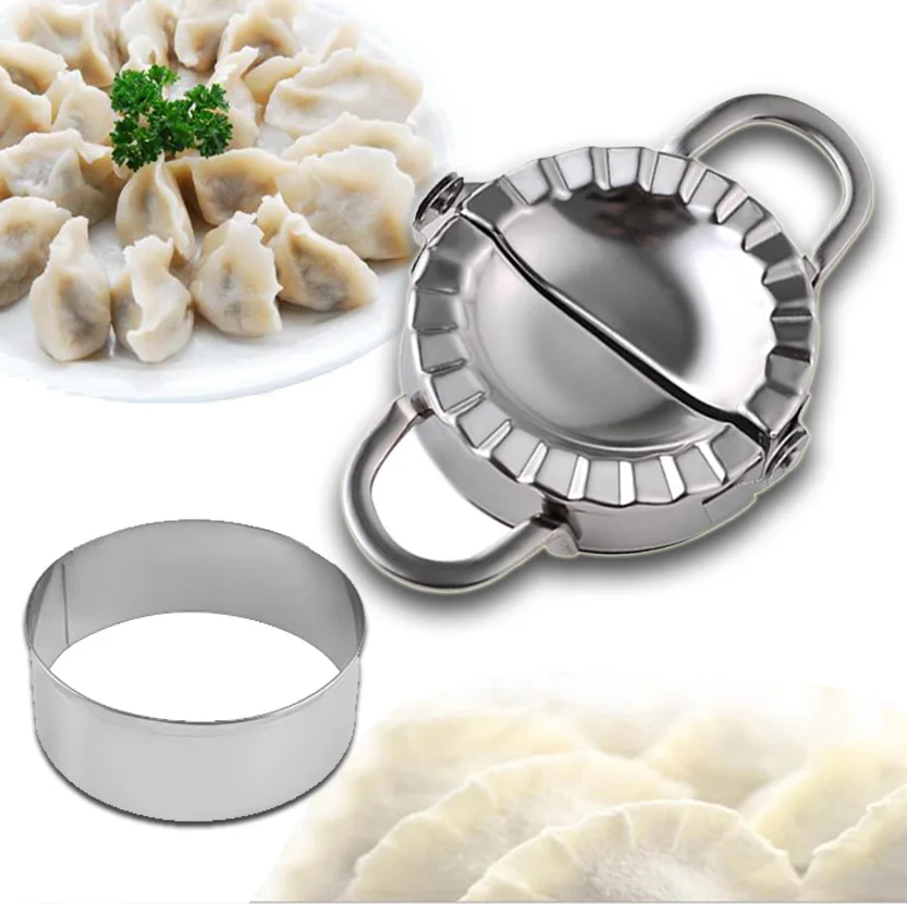 2Pcs-Set-Dumpling-Maker-Stainless-Steel-Dough-Cutter-Eco-Friendly-Pie ...