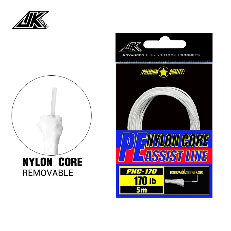 JK-Fishing-Assist-Hook-Lines-PE-Nylon-Core-Braid-Slow-Jigging-Line-DIY ...
