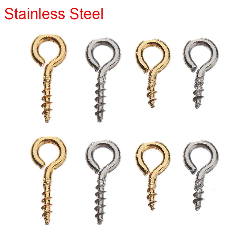 100pcs-Stainless-Steel-Small-Mini-Eye-Pins-Eyepins-Hooks-Gold-Color ...