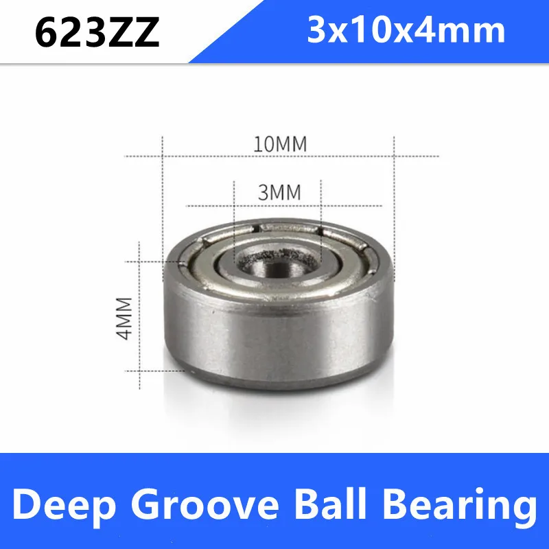 100/200pcs 623ZZ 베어링 623 ZZ 3x10x4 소형 깊은 홈 623 2Z ZZ 3d 프린터 623Z ...