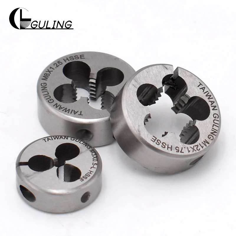 GULING Round Metric Thread Die tap size M1 M2 M2.5 M3 M4 M5 M6 M22 HSSE ...
