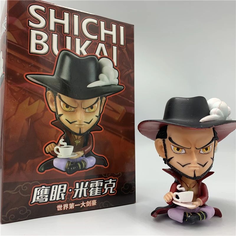 Dracule Mihawk Drinking Tea Action Figure 11cm | One piece Merchandise ...