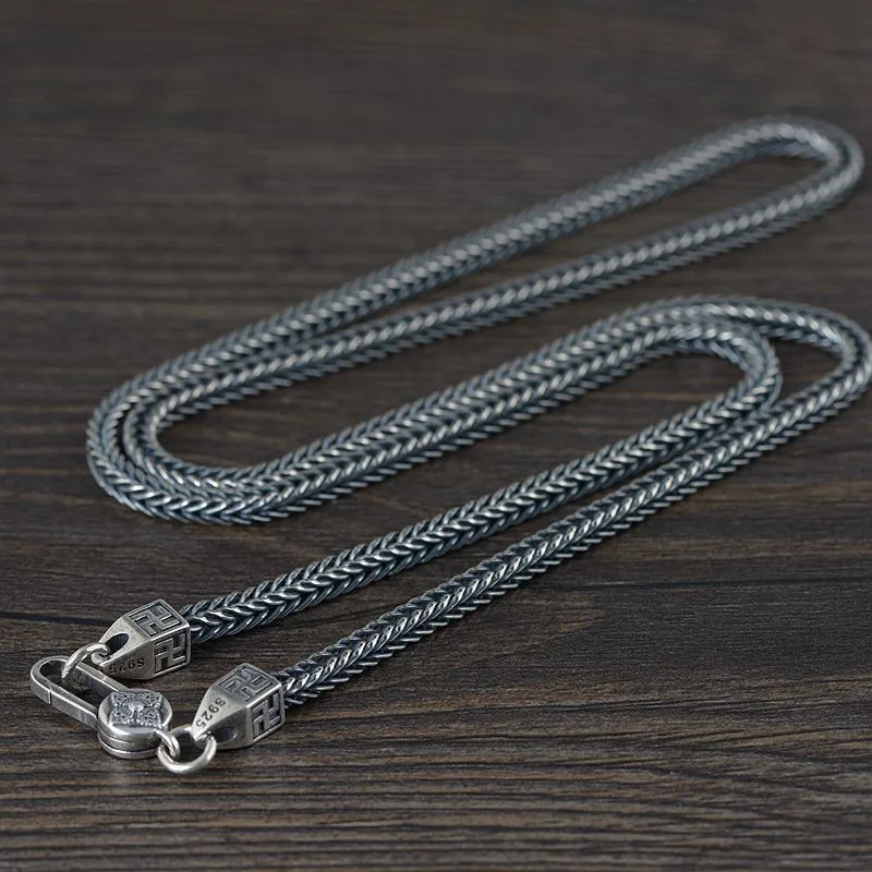 Buddhism-925-Sterling-Silver-Necklace-Men-Swastika-Snake-Chain-Women ...