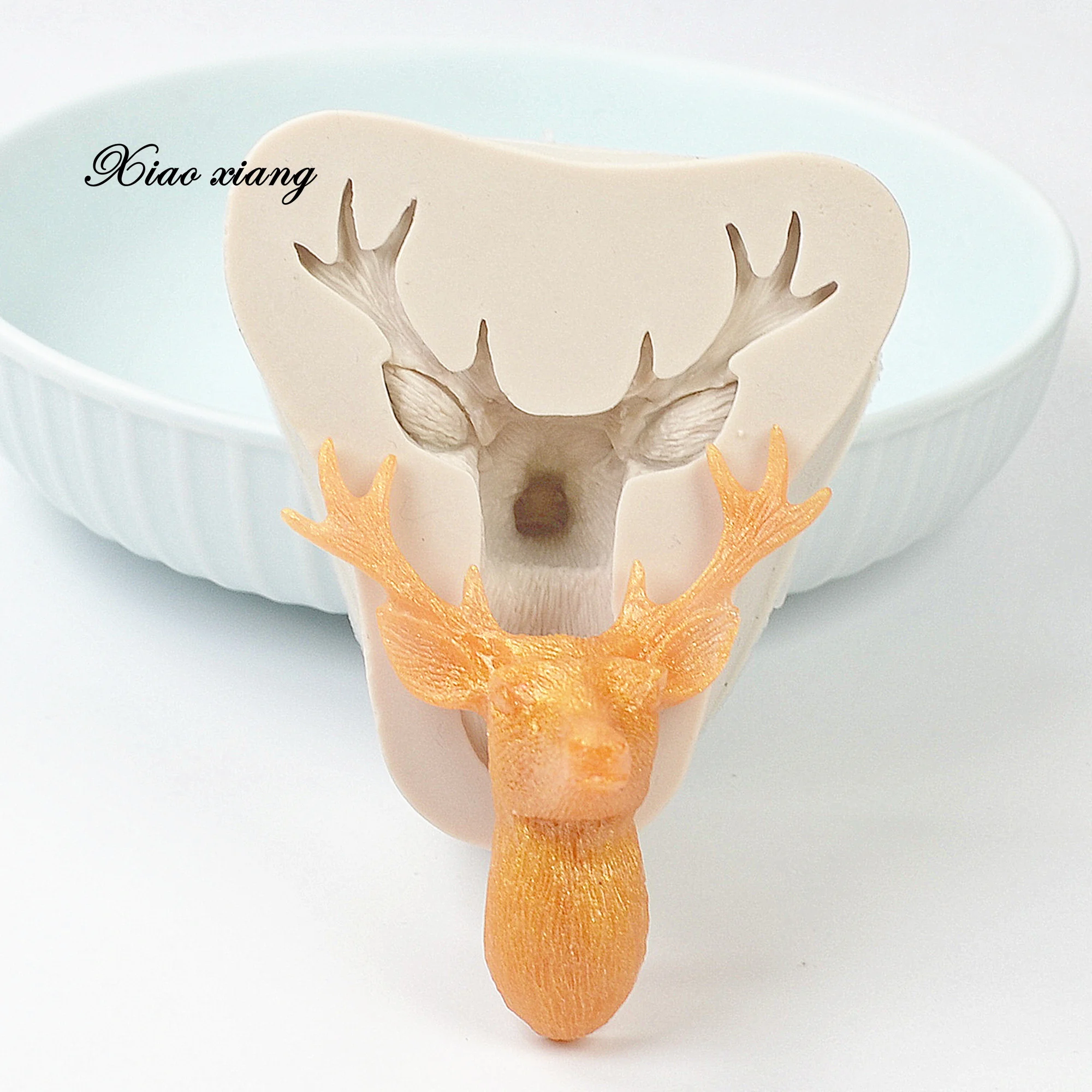 Christmas-Deer-Silicone-Molds-3D-Stag-Elk-Head-Cake-Molds-Chocolate ...