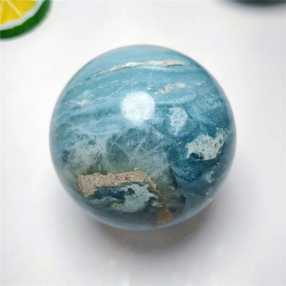 Natural-Sky-Blue-Gemstone-Ball-Caribbean-Calcite-Crystal-Spheres ...