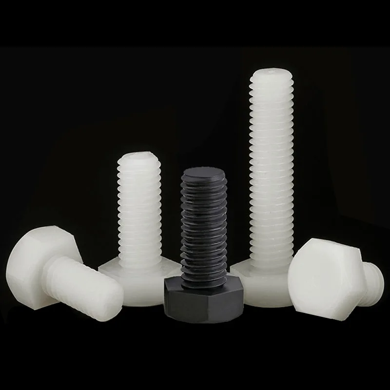 Hexagon Plastic Screw M3 M4 M5 M6 Nylon Hex Head Screws Black /White ...
