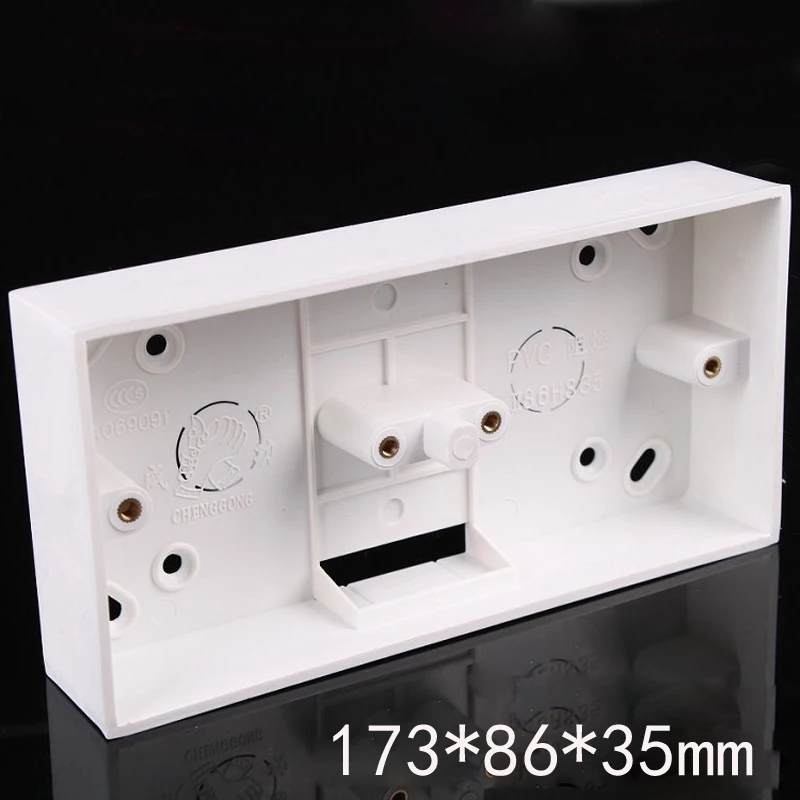 Two 86 Double Junction Box White Pvc Surface Mount Wiring Box For Wall ...