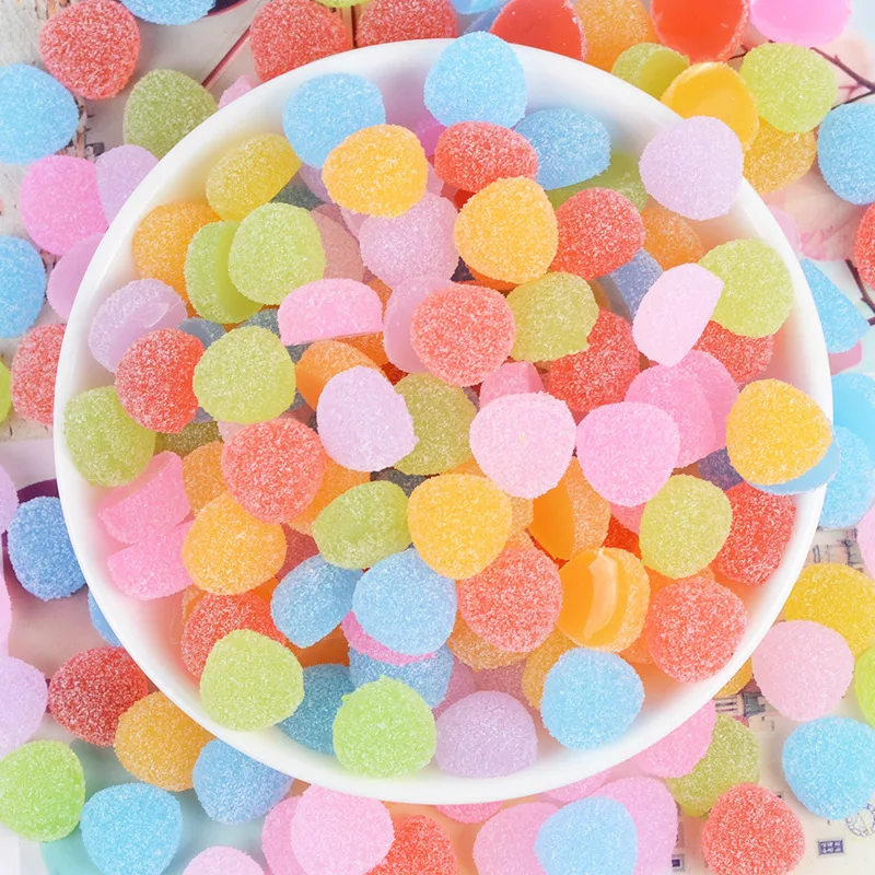 20PcsจำลองCandyกลับเรซิ่นCabochon Kawaiiอาหารปลอมเล่นCabochons ...
