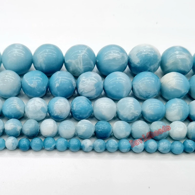 Round-And-Smooth-Blue-Sky-Beads-Natural-Stone-Sky-Blue-Beads-DIY-Beads ...