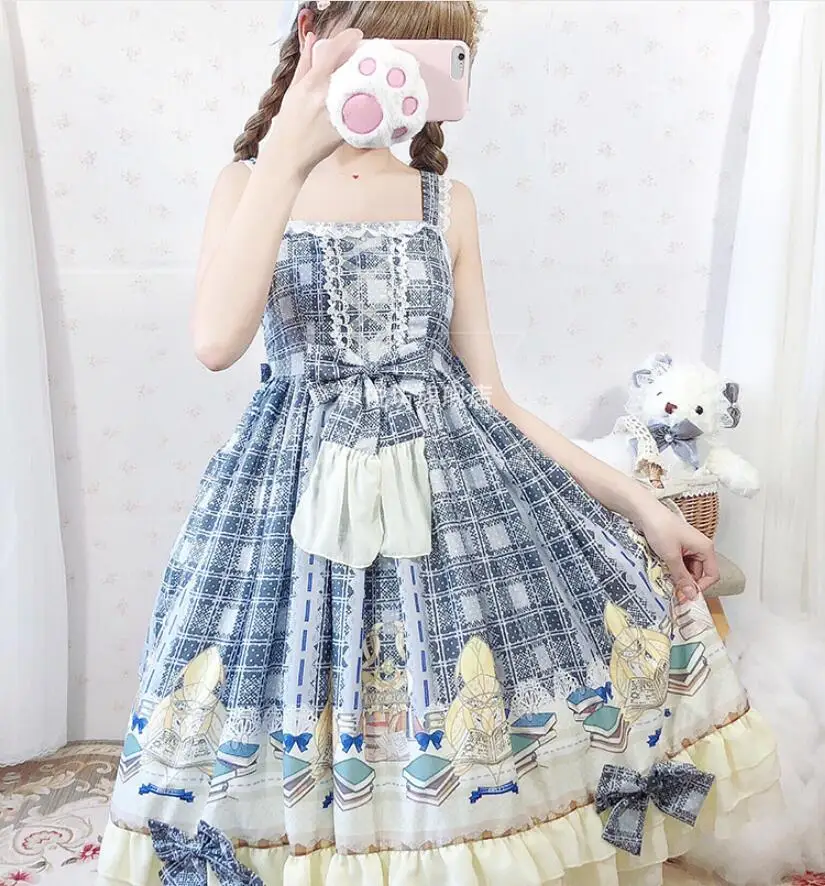 Vestido japonés Harajuku LO, Cos Mori Girl JSK, sin mangas, Lolita Kawaii, fiesta de té ...