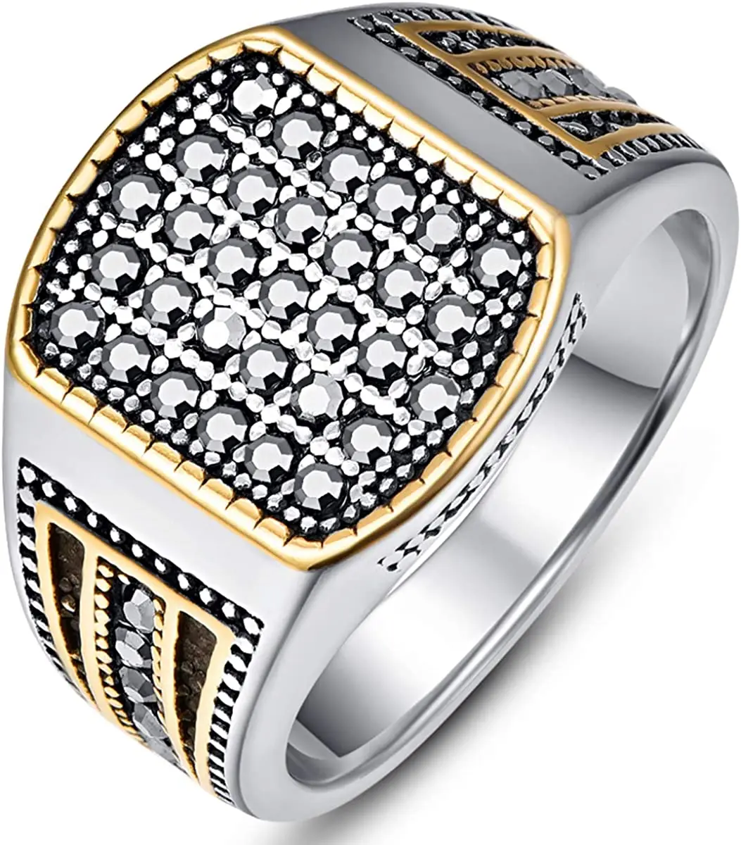 Set de anillos de acero inoxidable para hombre de JQUEEN, anillos de ...