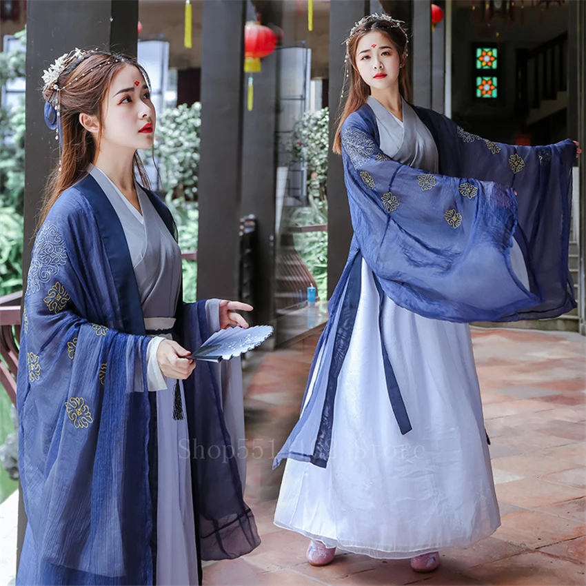 Vestido Hanfu chino tradicional para mujer, traje de baile folclórico ...