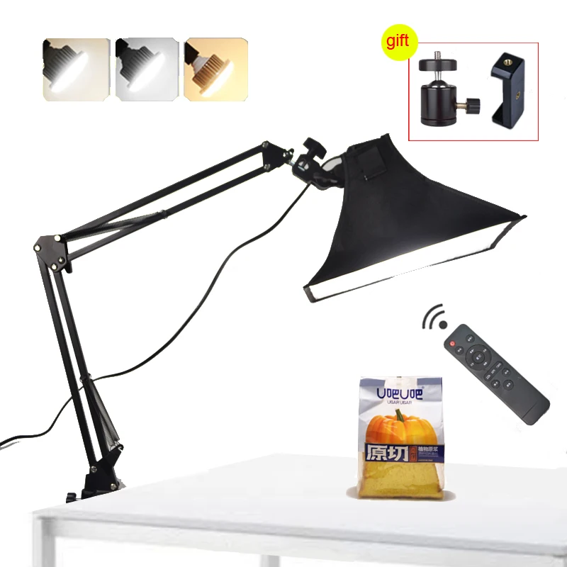LED Light Fill Lamp Reflector Softbox Desktop Suspension Arm Bracket ...