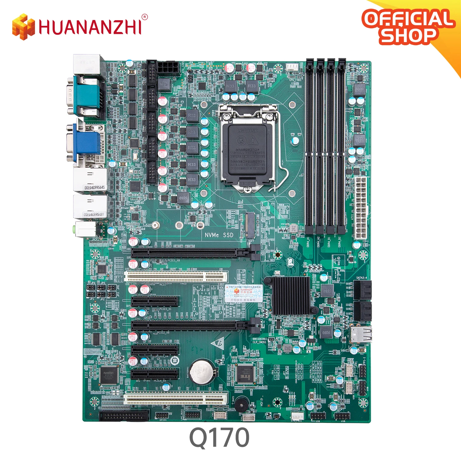 HUANANZHI placa base ATX Q170, Intel LGA 1151, compatible con 6/7/8/9 ...