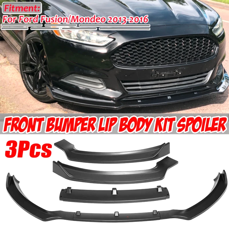 Car Front Bumper Splitter Lip Diffuser Spoiler Body Kit Protector Cover ...