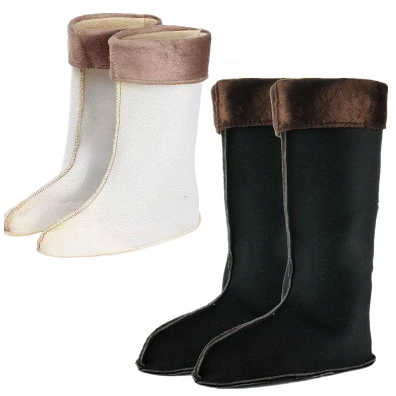 Winter-High-Tube-Rain-Boots-Liner-boot-Lining-Cotton-Cover-Fleece-Warm ...