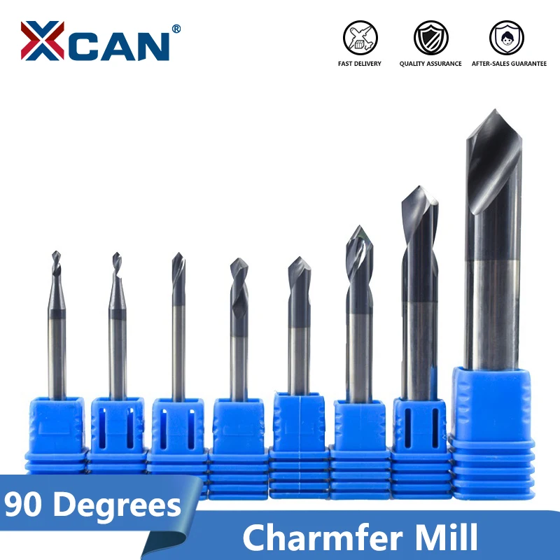 XCAN 1pc 90 Degrees 2 12mm Chamfer Mill Chamfer Router Bit CNC End ...