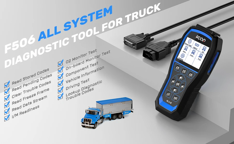 2021 FCAR Heavy Duty Truck Code Reader F506 PRO Enhanced Full-Systems ...