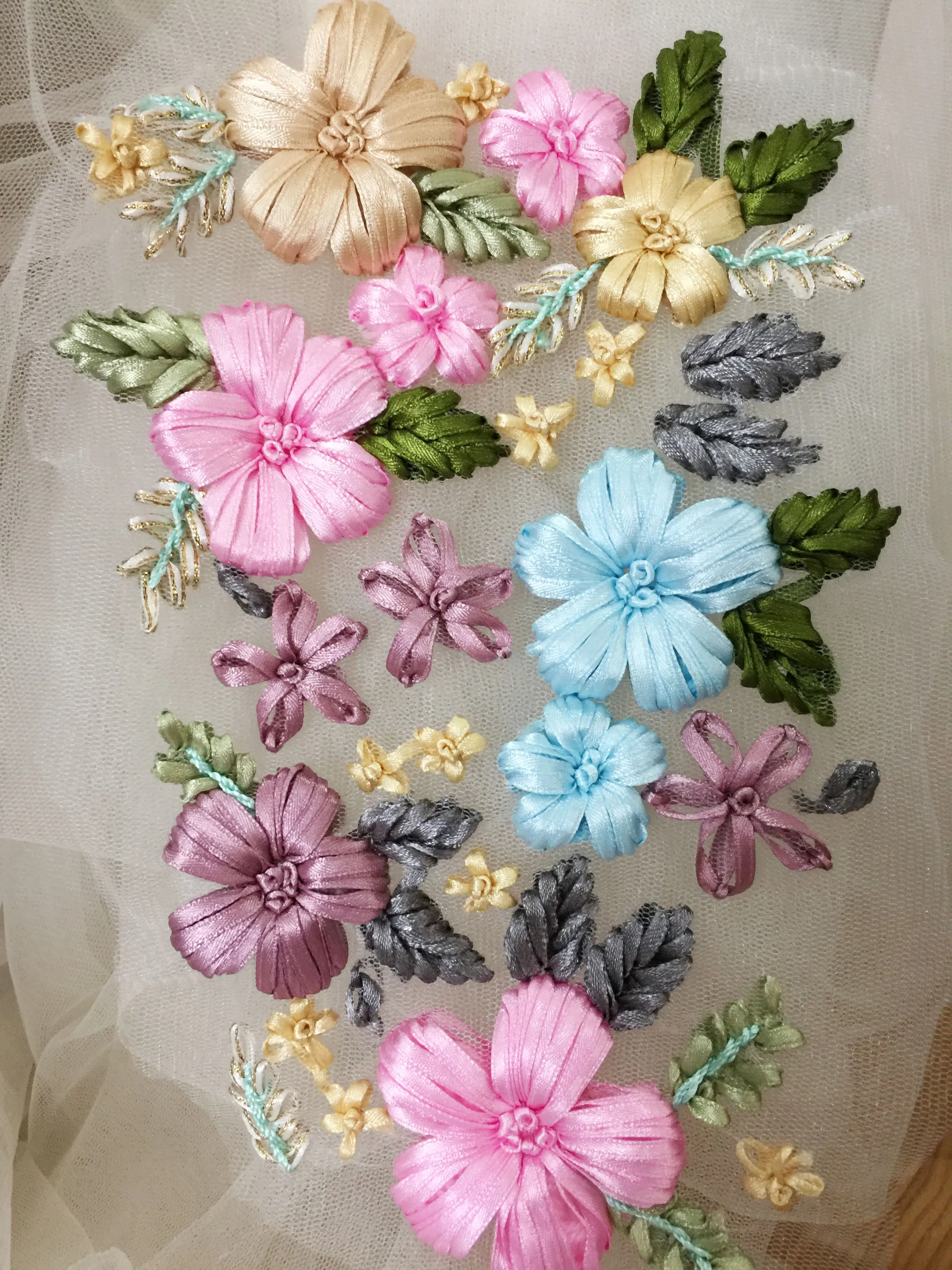 Ribbon Embroidery Designs On Dresses