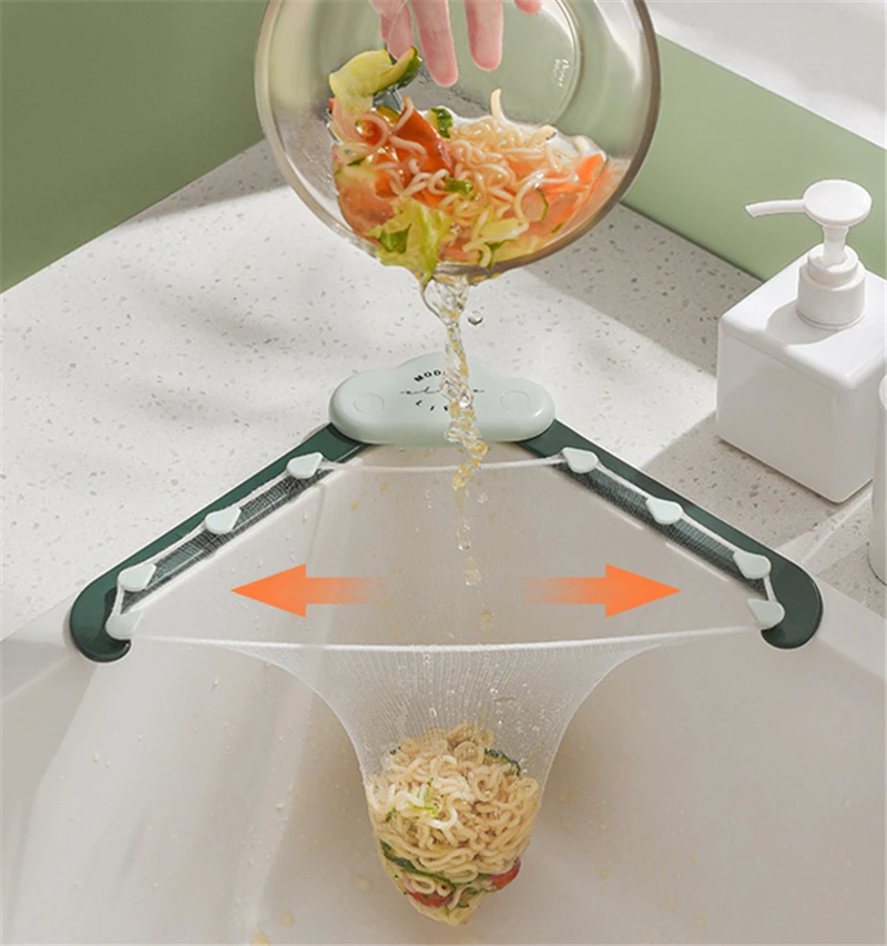Triangular-Sink-Filter-Foldable-Food-Waste-Strainer-Mesh ...