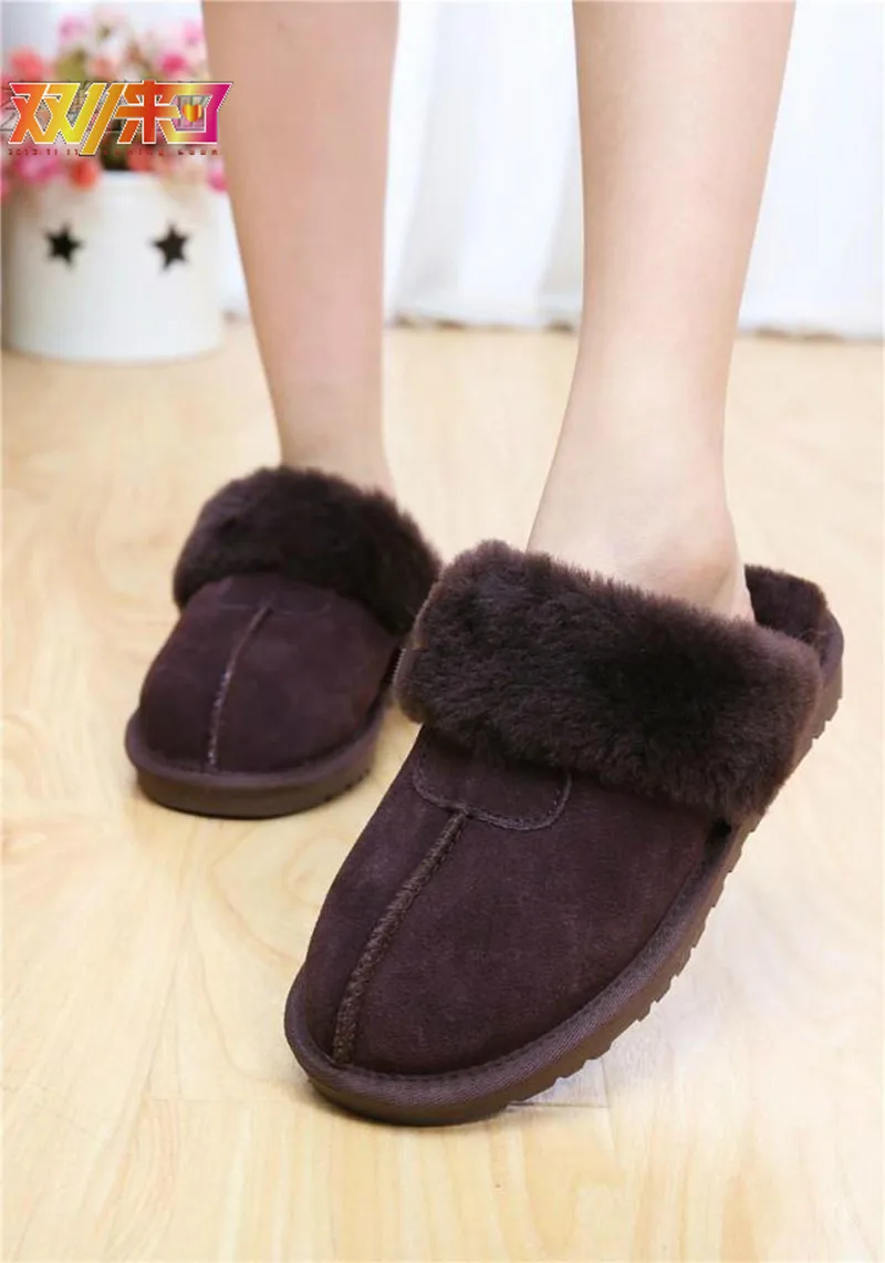 Chaussons en fourrure de mouton naturelle pour hommes et femmes ...