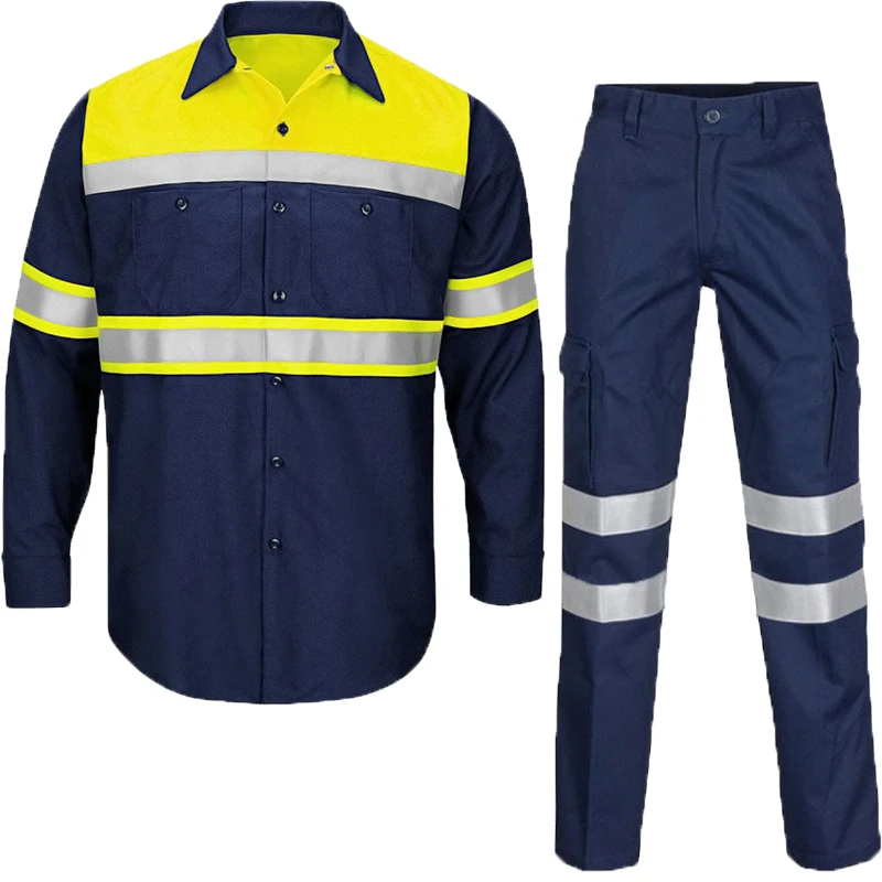 Summer-Cotton-Work-Clothing-Hi-Vis-Long-Sleeves-Reflective-Safety ...