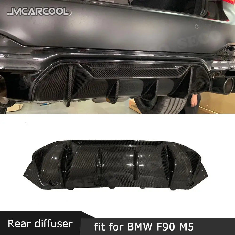 리어 디퓨저 탄소 섬유 범퍼 립 스포일러 Frp 핀 상어 스타일 스키드 플레이트 자동차 범퍼 가드 Bmw 5 시리즈 F90