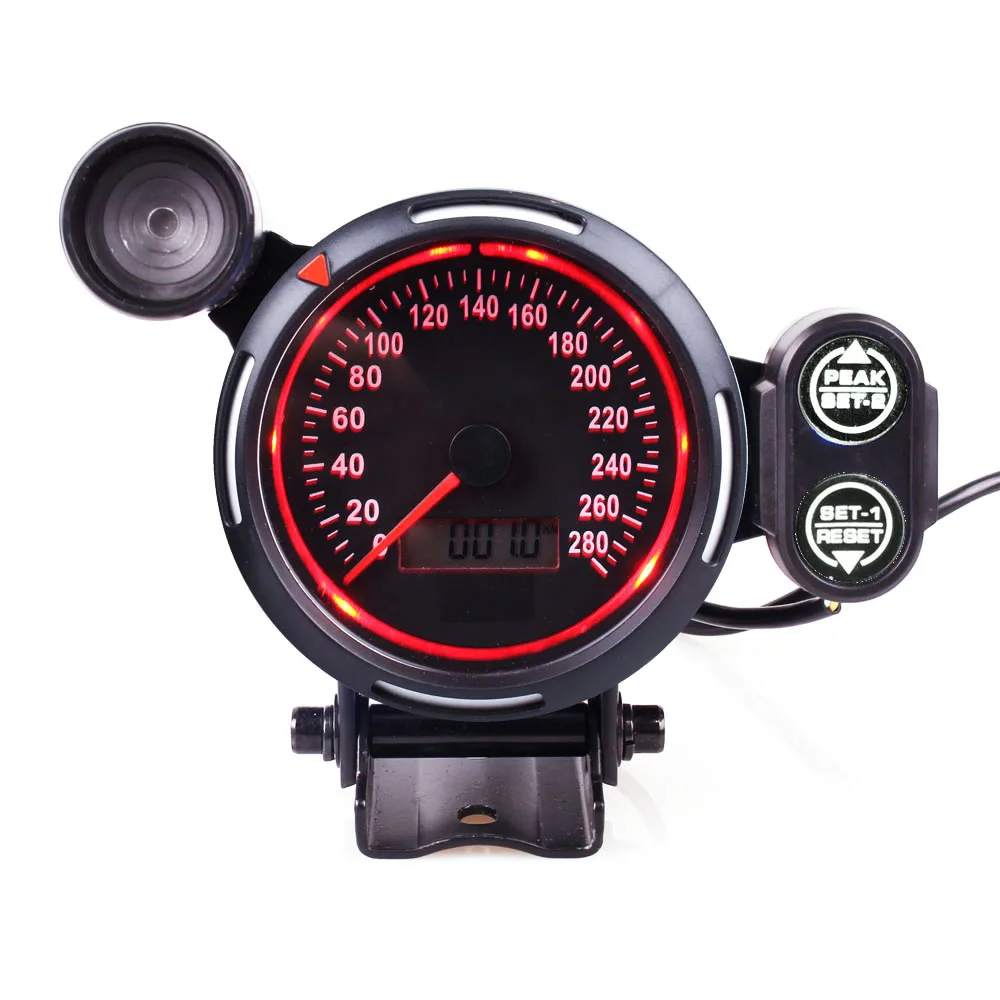 Blue And Red LED 80MM MPH Gauge Speedometer Odometer Car With Red Shift ...