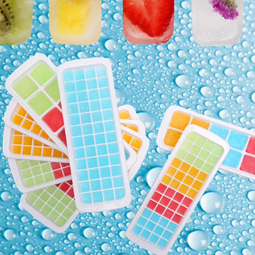 12/48/60 Grids Ice Cube With Lid Eco Friendly Cavity Tray Ice Cubes ...