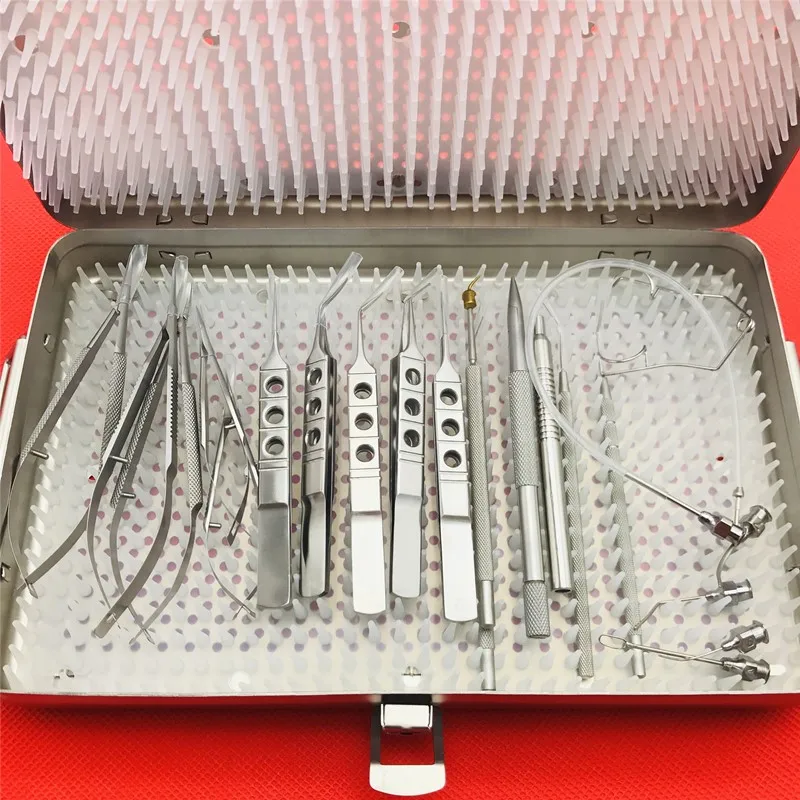21PCS Cataract Set Eye with sterilization tray box cas double level ...