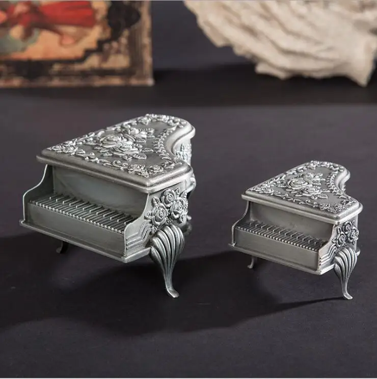 Creative Piano Shape Zinc Alloy Metal Jewelry Box Storage Organizer ...