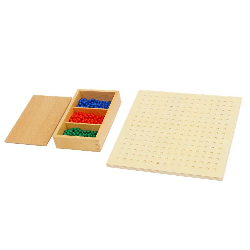 Montessori Square Root Board Game W/ Beads Mathematical Educational ...