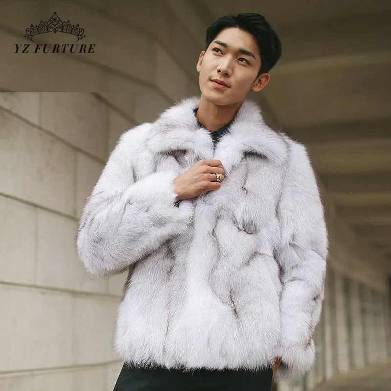 2020 New Real Fox Fur Coat Men Winter Fashion Genuine Fur Male Jacket ...