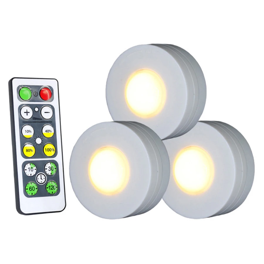 Dimmable-Touch-Sensor-Under-Cabinet-Light-LED-Puck-Lights-Wireless ...