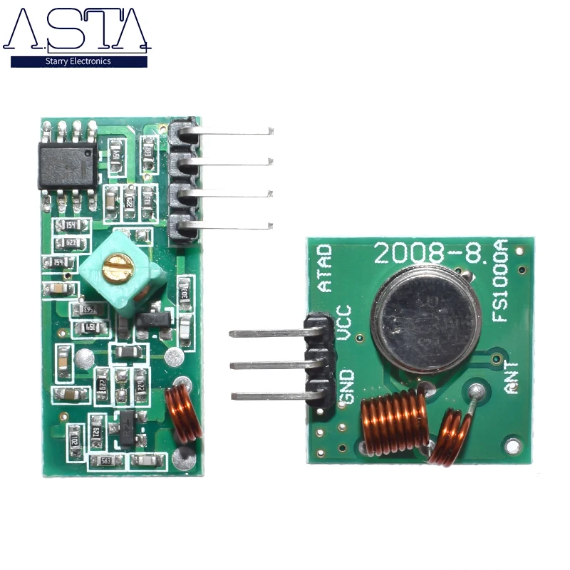 Módulo e receptor rf sem fio 433mhz, kit transmissor e receptor 5v dc ...