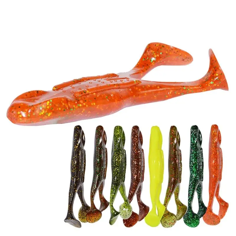 Neue-2Pcs-Swimbaits-Weiche-K-der-Kopf-Fliegen-Angeln-105mm-14g-Frosch ...