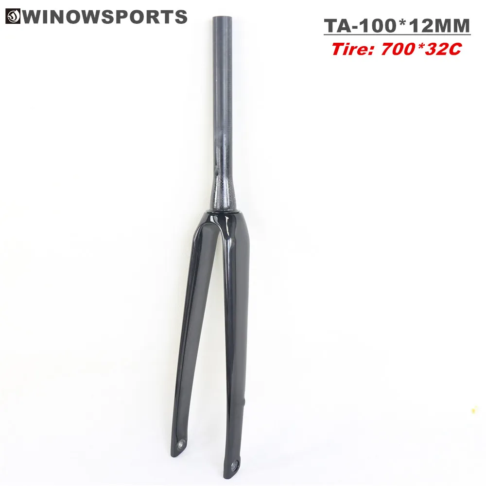 Winow carbon Road bike fork carbon 700c disc max tire 32C Flat Mout ...