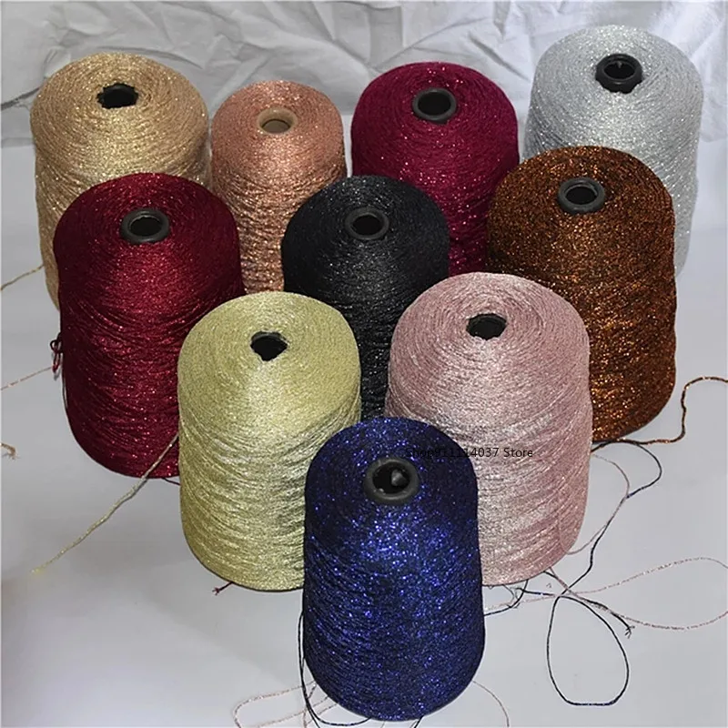 500g-Fine-Hollow-Yarn-Gold-Silver-Silk-Bright-Metallized-Needle-Thread ...
