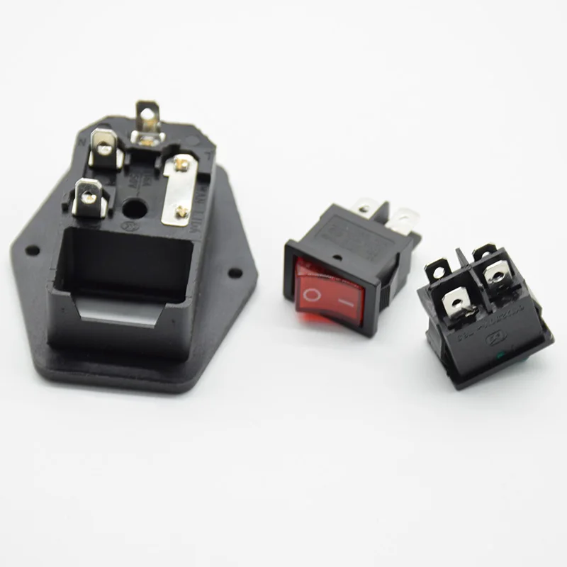 1pc Power Rocker Switch IEC 3 Pin 320 C14 Inlet Power Sockets Switch ...