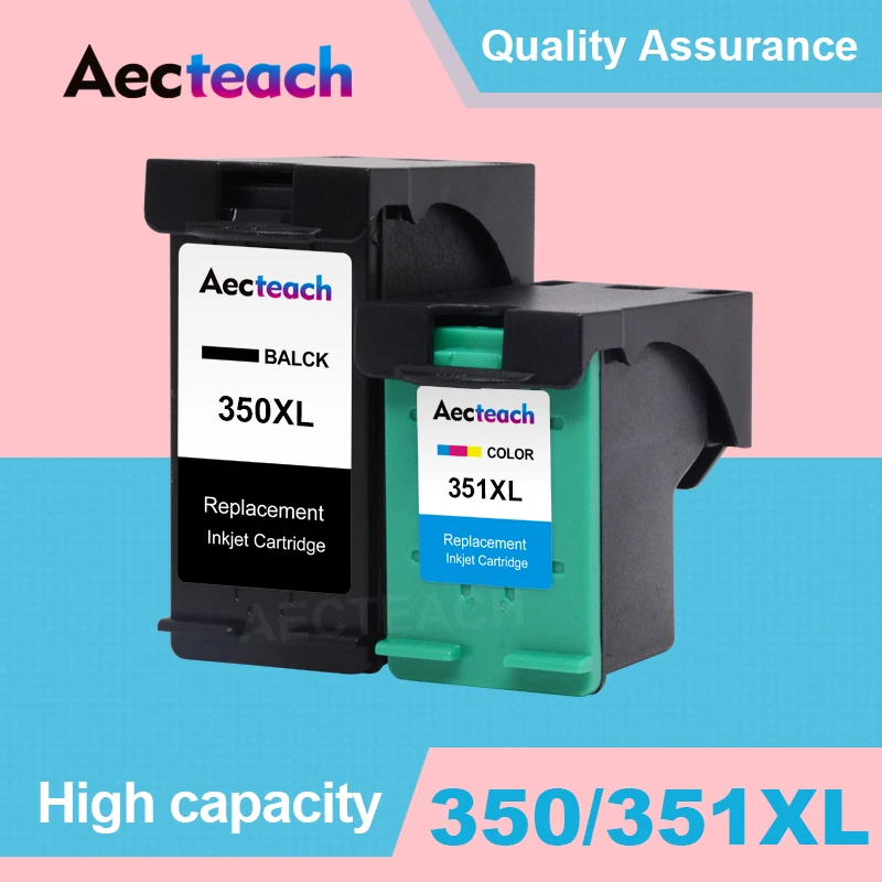 Aecteach 350XL 351XL Cartridge Replacement for HP 350 351 HP350 HP3510 ...