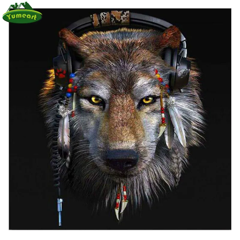 Yumeart 5d Diy Square Diamond Mosaic Cartoon Wolf Diamond Painting ...
