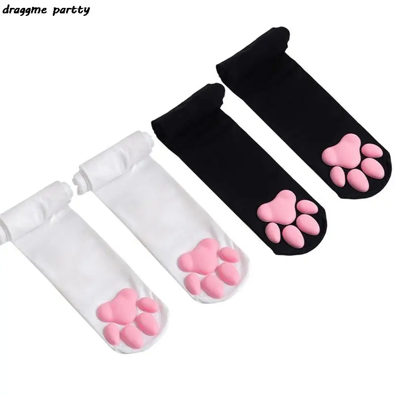 여자를위한 새로운 고양이 발 양말 여자 Kawaii 3d 고양이 발톱 발가락 Beanies 귀여운 선물 로리타 Pawpads