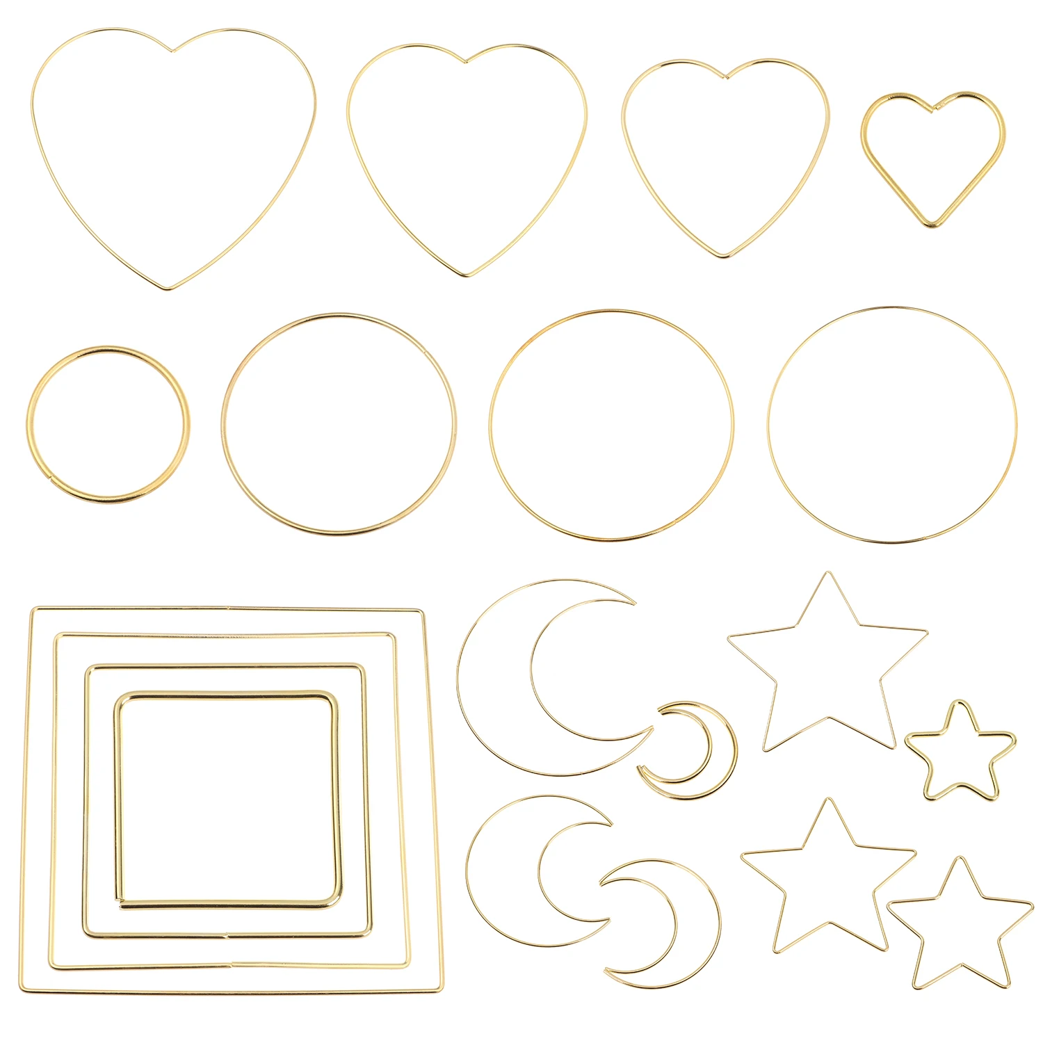 4pcs Dream Catcher Metal Hoops Moon Star Macrame Wedding Gold Hoop ...