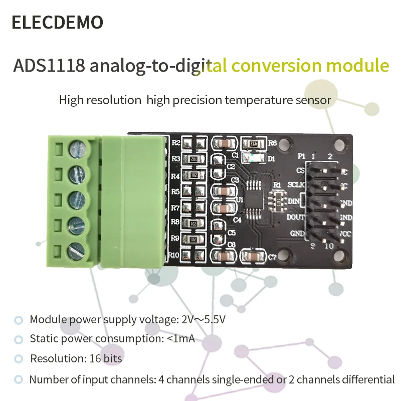 ADS1118 16-bit analog-to-digital conversion module 4-channel ADC with ...