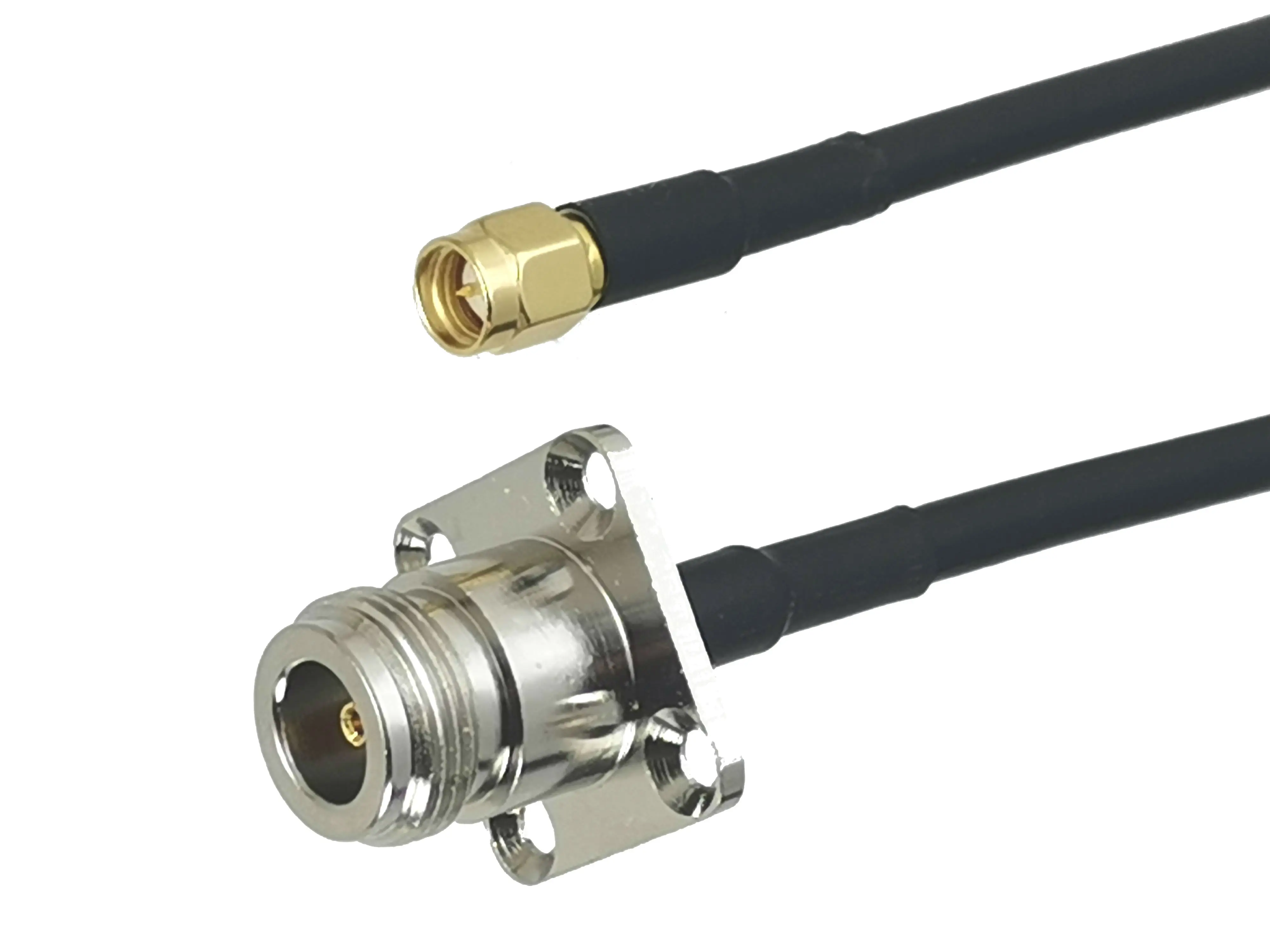 1Pcs RG58 SMA Male plug to N Female jack Flange Connector RF Coaxial Jumper Pigtail Cable 4inch~20M
