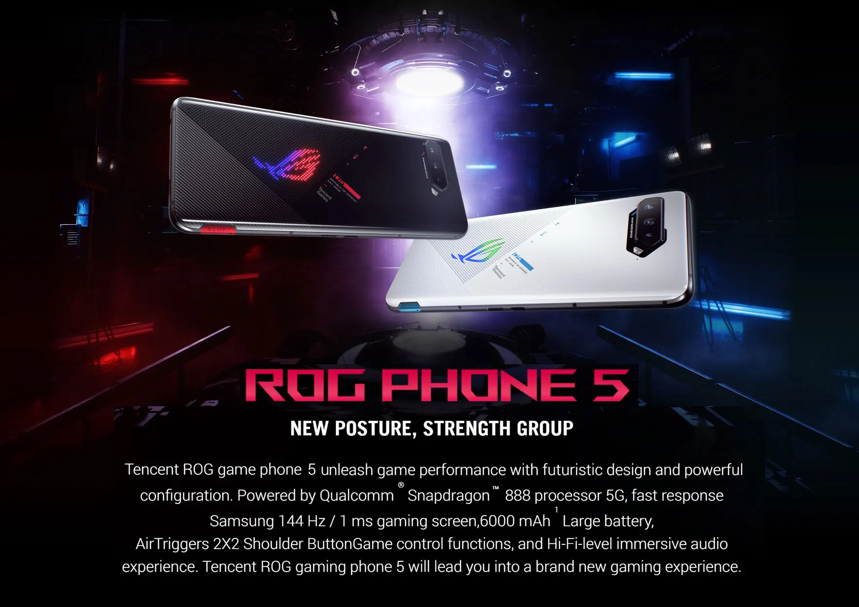 ASUS ROG 5S Pro 5 Pro Gaming Phone Snapdragon 888+ 144Hz 18GB 512GB 5G ...