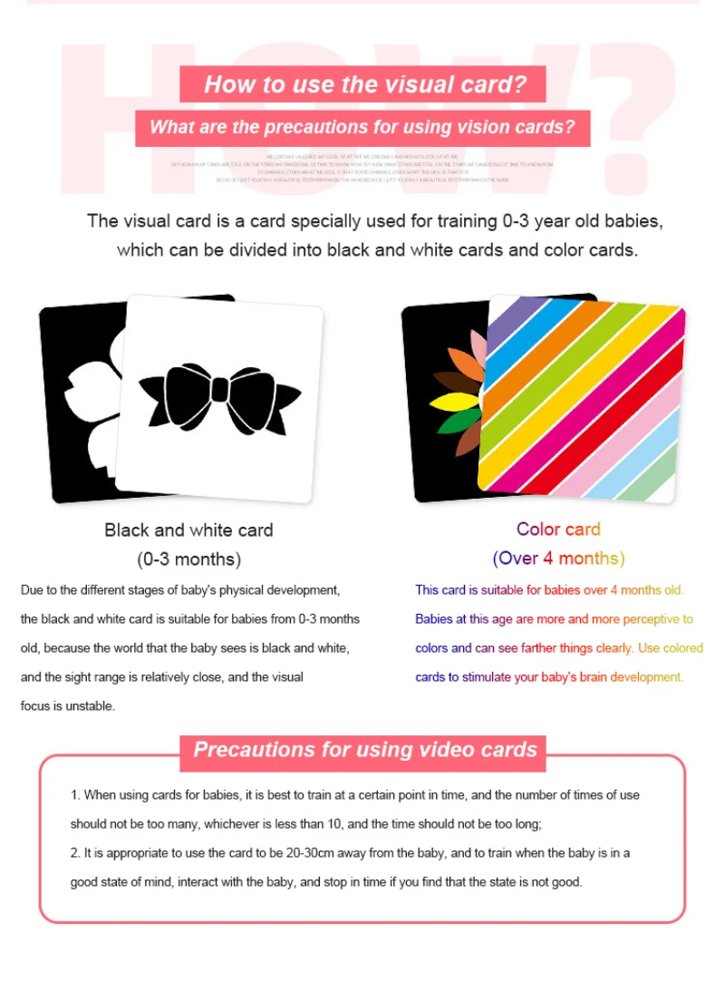 Shop Generic Montessori Baby Visual Stimulation Card Toys Black White ...