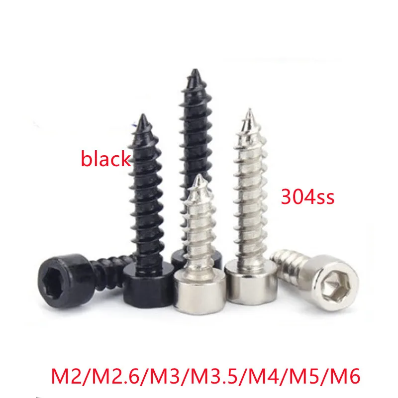 10-50pcs Hex Cap Head Tapping Screw M2 M2.6 M3 M3.5 M4 M5 M6 304 ...